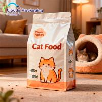 China Stand Up Flat Bottom Cat Food Package Pouch Custom Printed for sale