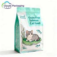 China Custom Printed Flat Bottom Pet Food Pouches 121℃ Retort Stand Up Bags for sale