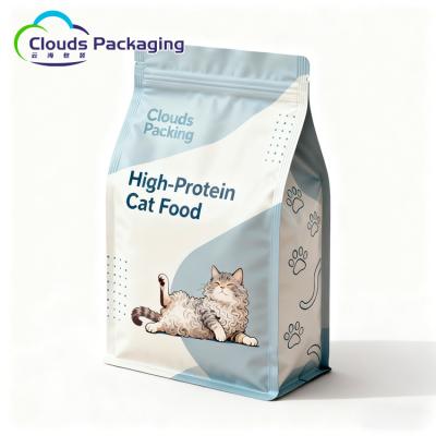 China Kitten Cat Food Flat Bottom Bag Packaging Custom Printing Drop Resistant for sale