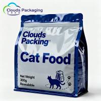 China Custom Logo Square Bottom Zipper Dog Pet Food Bags Mylar Resealable 121℃ Retort for sale