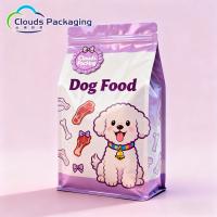China Custom Logo Mylar Foil Flat Bottom Dog Food Pouches with Zipper 121℃ Retort for sale