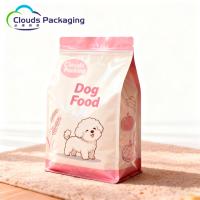China Custom Logo Mylar Foil Flat Bottom Dog Food Pouches with Zipper 121℃ Retort for sale