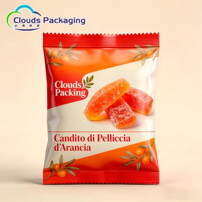 China Custom Fruit Jelly Plastic Back Seal Bags Crispy Food Packaging Sachet 121℃ Retort for sale