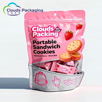 China Custom Stand Up Pouches Zipper Doypack Bag for Snacks Biscuits 121℃ Retort for sale