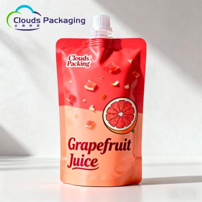 China Custom Printed Fruit Juice Spouted Pouches 121°C Retort Orange Juice Packaging for sale
