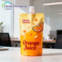China Custom Printed Fruit Juice Spouted Pouches 121°C Retort Orange Juice Packaging for sale