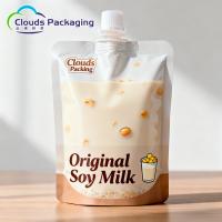 China Soy Milk Lquid Drinks Packaging Spout Plastic Bag Custom Printing for sale