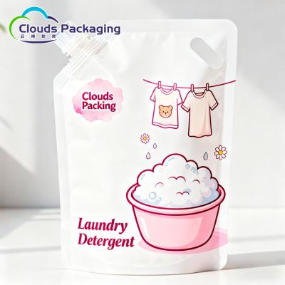 China Custom Laundry Detergent Spout Bags Plastic Stand Packaging Bag with Nozzle 121℃ Retort for sale