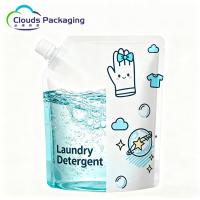 China Trasparent Laundry Detergent Spouted Pouches Plastic Packaging Bag with Window for sale
