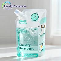 China Trasparent Laundry Detergent Spouted Pouches Plastic Packaging Bag with Window for sale