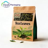 China Custom Square Bottom Zipper Plastic Bags with Clear Window for Tea Leaves Storage 121℃ for sale