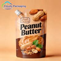 China Food Grade Stand Up Pouch with Spout Custom Logo Printed 121℃ Retort Sauce Butter Packaging for sale