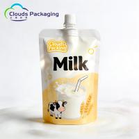 China Custom Logo Food Grade Stand Up Pouch with Liquid Spout for Milk Drinks 121℃ Retort for sale