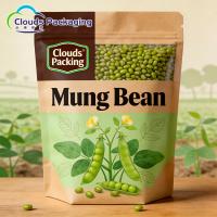 China Custom Printed Round Bottom Stand Up Pouches for Mung Bean Food Grade Plastic Packaging with Zipper 121℃ for sale
