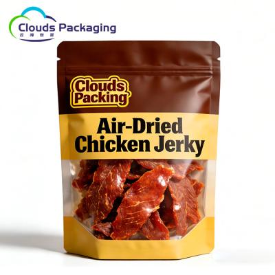 China Custom Printed Food Grade Stand Up Pouches with Zipper for Jerky Snack 121℃ Retort for sale