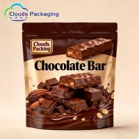 China Custom Stand Up Pouch Food Grade Plastic Packaging Bag with Ziplock for Chocolate Brownie Cake 121℃ for sale