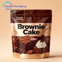 China Custom Stand Up Pouch Food Grade Plastic Packaging Bag with Ziplock for Chocolate Brownie Cake 121℃ for sale
