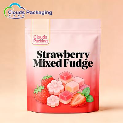 China Custom Stand Up Ziplock Pouch Food Grade Plastic Packaging 121℃ Retort Gummy Candy for sale