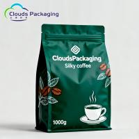 China Customized Square Bottom Stand Up Coffee Bags With Valve and Zip Closure for sale