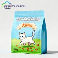 China Custom Cat Food Packaging Bag Flat Bottom Stand Up Pouch with Zipper Top 121℃ Retort for sale