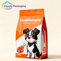 China Custom Flat Bottom Stand Up Pouch with Zipper Top for Dog Food Packaging 121℃ Retort for sale