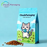 China Custom Cat Food Packaging Bag Flat Bottom Stand Up Pouch with Zipper Top 121℃ Retort for sale