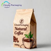 China Customized Kraft Paper Coffee Bags Food Grade Stand Up Pouch with Valve and Zipper 121℃ for sale