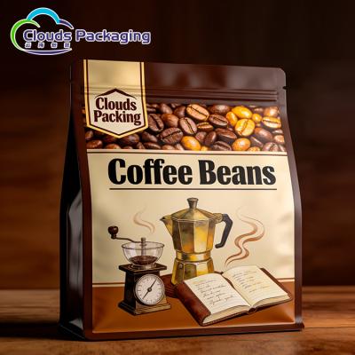 China Custom Coffee Bags Packaging 150g 500g 1kg Stand Up Pouch with Zipper and Valve for sale