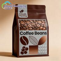 China Food Grade Custom Coffee Bean Bags Flat Bottom Stand Up Pouch with Zipper and Valve 121℃ Retort for sale