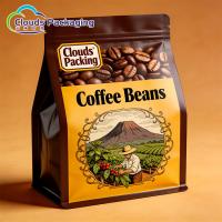 China Customized Food Grade Coffee Bean Packaging Bags Flat Bottom Pouch with Zipper and Valve 121℃ for sale