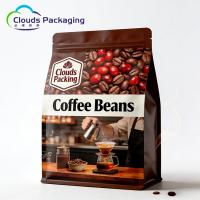 China Customized Food Grade Coffee Bean Packaging Bags Flat Bottom Pouch with Zipper and Valve 121℃ for sale
