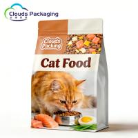 China Food Grade Cat Food Plastic Packaging Bag Reusable Flat Bottom Zipper Pouch 121℃ Retort for sale