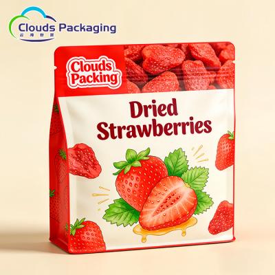 China Custom Food Grade Square Bottom Plastic Bags with Zipper for Dried Fruit Package 121℃ for sale