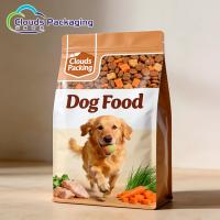 China Custom Dog Food Plastic Packaging Bag Food Grade Flat Bottom Pouch with Zip Closure 121℃ Retort for sale