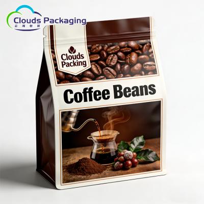 China Custom Coffee Bag with Degassing Valve Food Grade Zipper Stand Up Pouch 121℃ Retort for sale