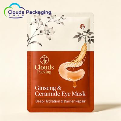 China Custom Cosmetic Facial Eye Mask Packaging Bag Three Side Seal Heat Seal Bag 121℃ for sale