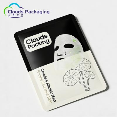 China Custom Logo Three Side Seal Bag Tearable Facial Mask Packaging Pouch 121℃ Retort for sale