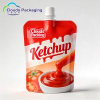 China Food Grade Stand Up Spout Pouch 250ml 500ml Plastic Beverage Packaging Bag for Sauces for sale