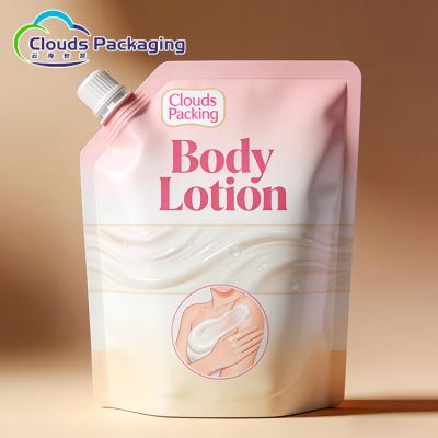 China Custom Stand Up Pouch Plastic Packaging Bags for Cosmetic Lotion Shampoo 121℃ Retort for sale