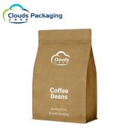 China Biodegradable Kraft Paper Stand Up Pouch Heat Seal Packaging Bags for Coffee Beans 100g to 1kg for sale
