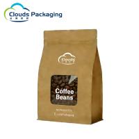 China Biodegradable Kraft Paper Stand Up Pouch Heat Seal Packaging Bags for Coffee Beans 100g to 1kg for sale