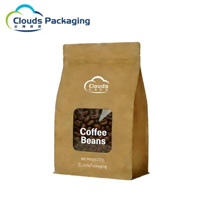China Biodegradable Kraft Paper Stand Up Pouch Heat Seal Packaging Bags for Coffee Beans 100g to 1kg for sale