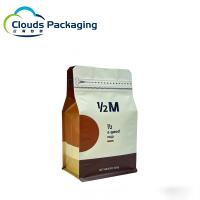 China Custom Printed Matte Flat Bottom Coffee Packaging Bags with Resealable Zipper Lock and Valve 121℃ for sale