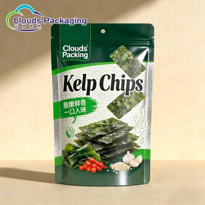 China Custom Food Grade PE Aluminum Foil Stand Up Pouch for Seaweed Snacks 121℃ Retort for sale