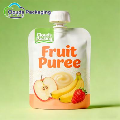 China Custom Printed Stand Up Drink Pouch with Spout 121℃ Retort Baby Food Juice Refill Squeeze Bag for sale