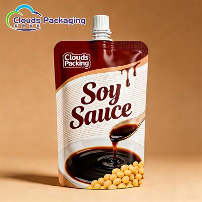 China Custom Stand Up Pouch with Spout for Seasonings Beverages Plastic Packaging Bags 121℃ Retort for sale