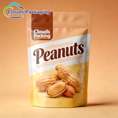 China Custom Stand Up Pouches Recyclable Zipper Lock Mylar Bags for Peanut Food Packaging 121℃ Retort for sale