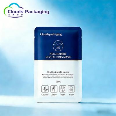 China Customized 3 Side Seal Foil Sachets Heat Sealable Bags for Cosmetic Packaging with Tear Notch for sale