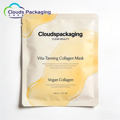 China Custom Cosmetic Facial Mask Packaging Bag with Tear Notch 121℃ Retort Resistant Flexible Stand Up Pouch for sale
