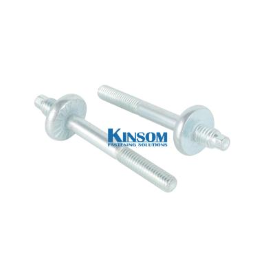 China Double thread stud bolt with zinc coating and 8.8 grade 10B21 carbon steel for custom fasteners for sale